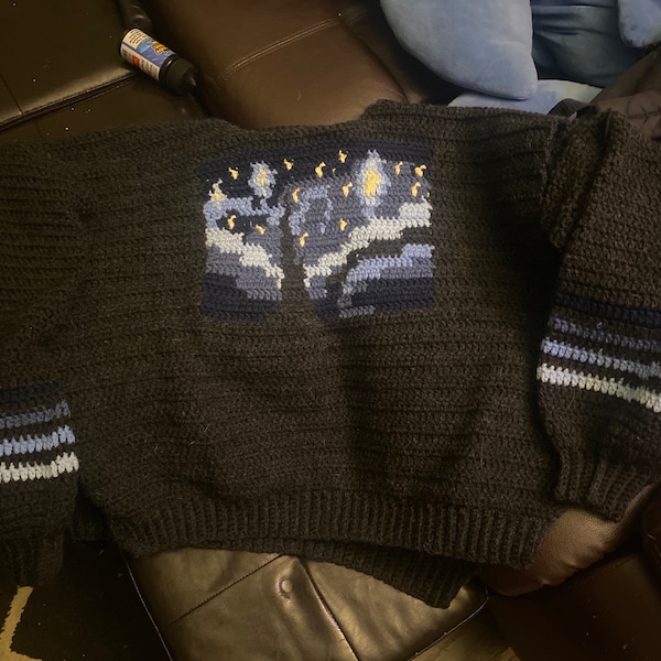 Starry Night Sweater - Crochet Pattern - Etsy