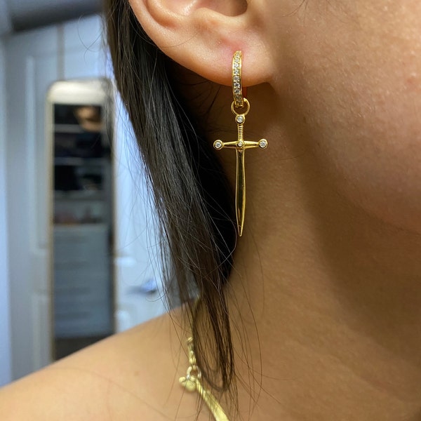 Dagger Earrings - Sword Earrings - Dagger Drop Earrings - Sword Dangle ...