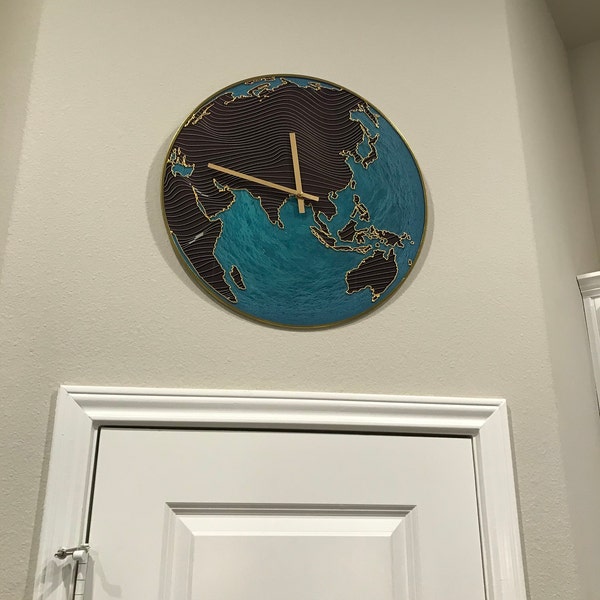 Oversized Earth Globe Wall Clock: Glow in the Dark, Nautical Decor in ...