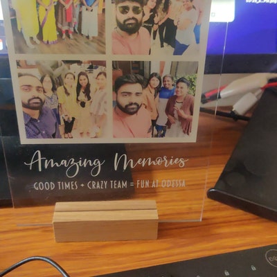 Personalised Photo Plaque W/ Wooden Stand, Couple Gift, Gift for Her ...