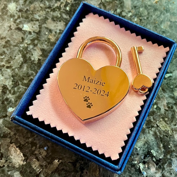 Heart Love Lock With Key, Personalized Lock for Love, Love Padlocks ...