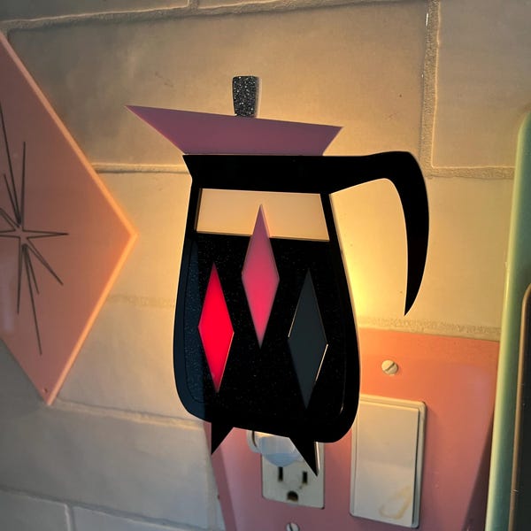 Mid Century Modern "percolator" Night Light: Retro Coffee Pot - Etsy