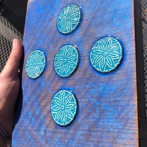 Handmade Ceramic Circle Tile With a Swirl for Use in Mosaics - Etsy