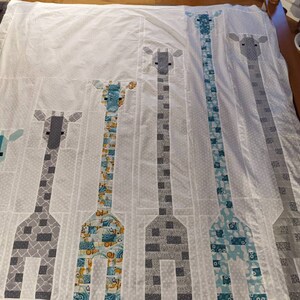 Giraffes in a Row Quilt Pattern, PDF Instant Download Modern Patchwork Baby Lap Size African ...