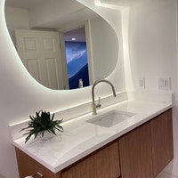 Bathroom Led Assymetrical Mirror Irregular Led Light Mirror Large Led ...