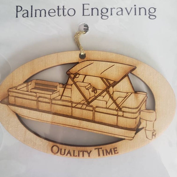 Personalized Pontoon Boat Ornament - Pontoon Boat Gift - Pontoon Boat ...
