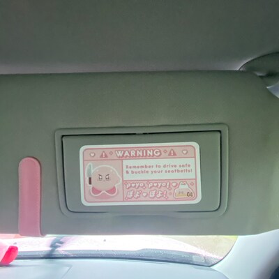 Cute Car Warning Sticker Car Decal, Pink Kawaii, Airbag Label ...