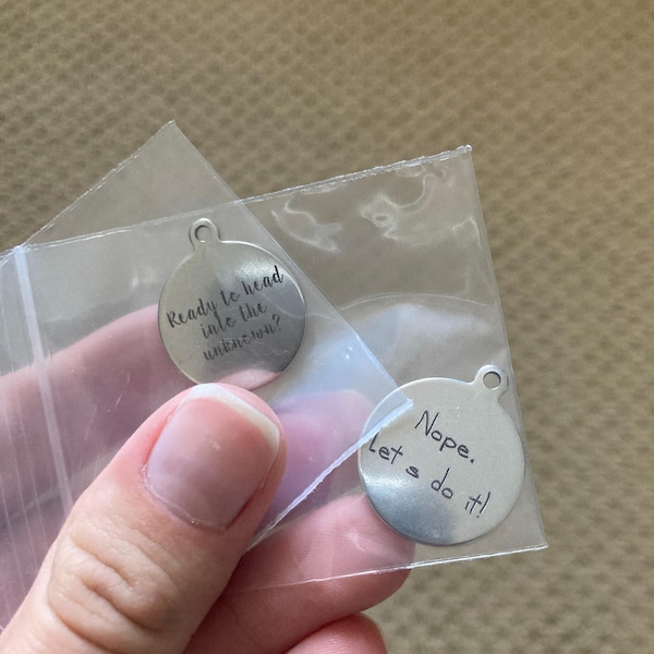 Custom Laser Charms Stainless Steel Personalized Charms - Your Text ...