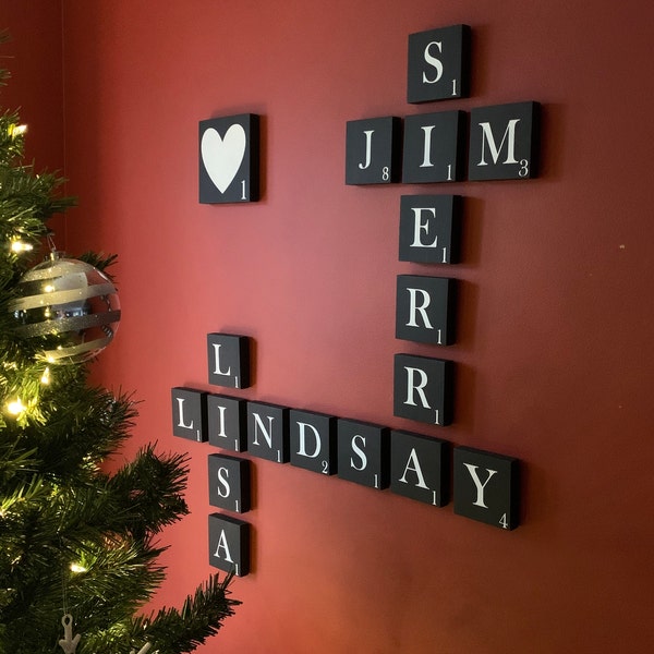 Large Scrabble Tiles Wall, Scrabble Letters, Wall Art, Wall Decor ...