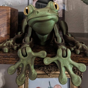 XL 6.5 Long White's Tree Frog 3D Printed Articulated Fidget Toy Eco ...