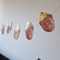 Custom Photo Face Bunting Banner Cutout 30th Birthday Party Decorations ...