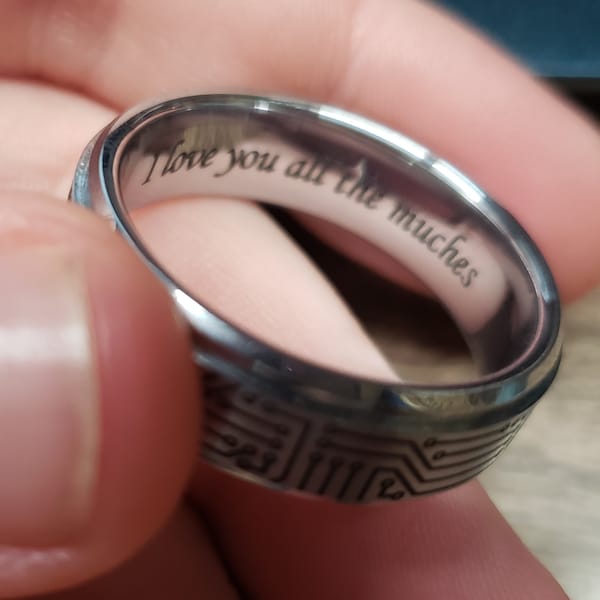 Personalized Laser Engraved Fidget Spinner Ring With Circuit Board ...