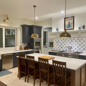 Ceramic Blue Delft Design Set of 4/ 4.25 X 4.25 Kiln Fired Décor Back ...