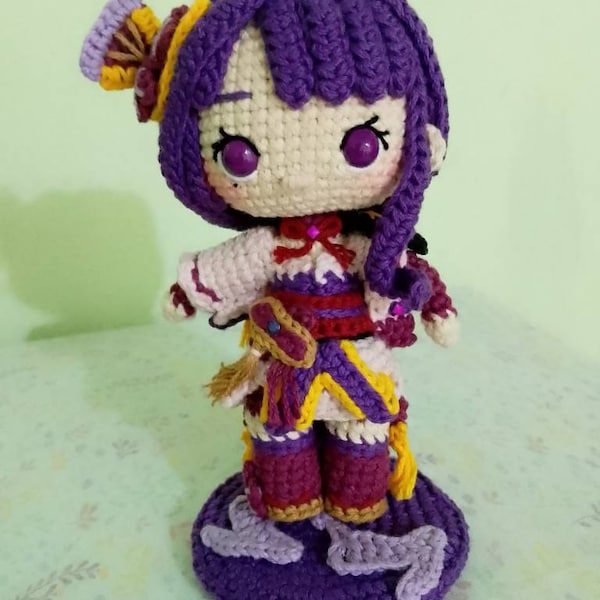 Crochet PDF Pattern: "raiden Shogun" Chibi Amigurumi (english, Spanish ...