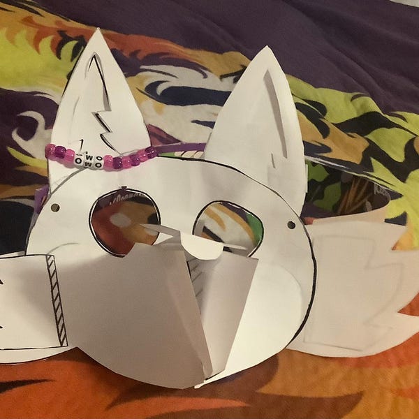 Cardboard Wolf Therian Furry Mask Pattern and Guide!! | Birdydogshop - Etsy