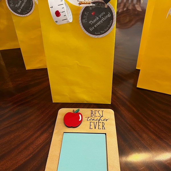 Teacher Sticky Note Holder, Best Teacher Ever, Secretary Gift, - Etsy