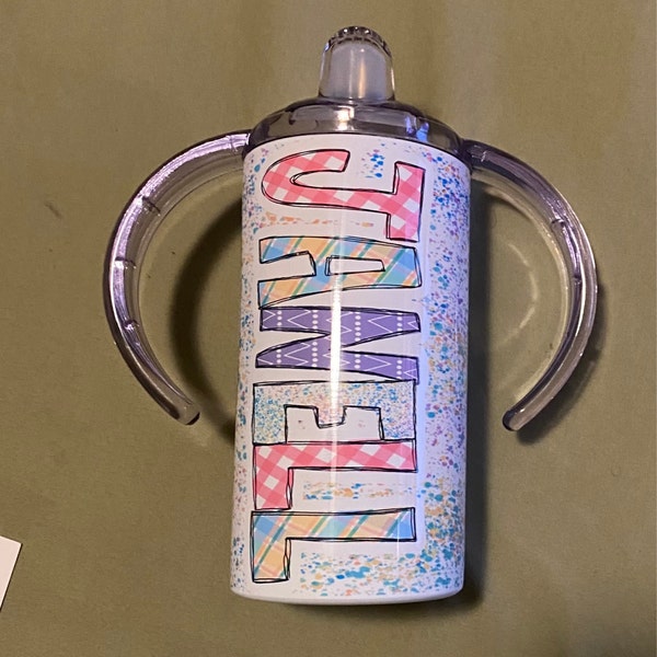 Spring Sippy Cup With Bonus Lid, Personalized Tumbler for Kids, Easter ...