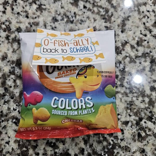 Printable Back to School Tag - Back to School Goldfish Cookie Tag ...