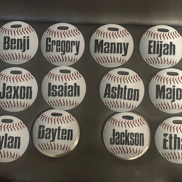 Round Tag, Personalized Sports Bag Tag, Backpack Name Tag, Custom ...