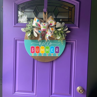 Summer Front Door Decor Hello Summer Popsicles Summer Door Hanger ...