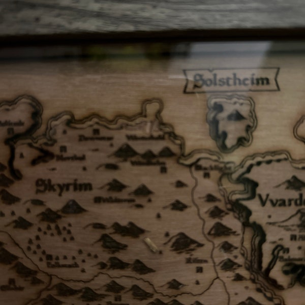 Skyrim, Tamriel, Laser Cut, Engraved, Wood, 3D, Map, Decoration ...
