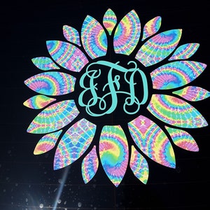 Sunflower Monogram Car Decal Flower Monogram Sunflower Custom Decal Car ...