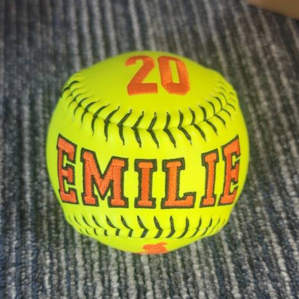 Custom Embroidered Softballs - Etsy