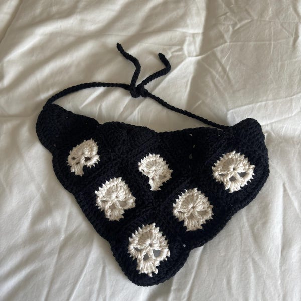 CROCHET PATTERN - Skull Granny Square Bandana Crochet Pattern Easy ...
