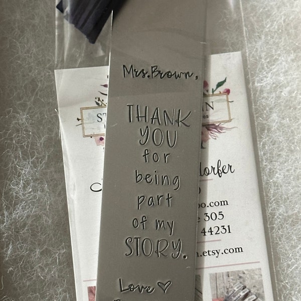 Thank You for Being Part of My Story--teacher Appreciation Gift ...