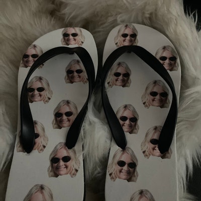 Custom Crazy Face Flip Flops Gift, Photo Flip Flops Gift, Faces on Flip ...