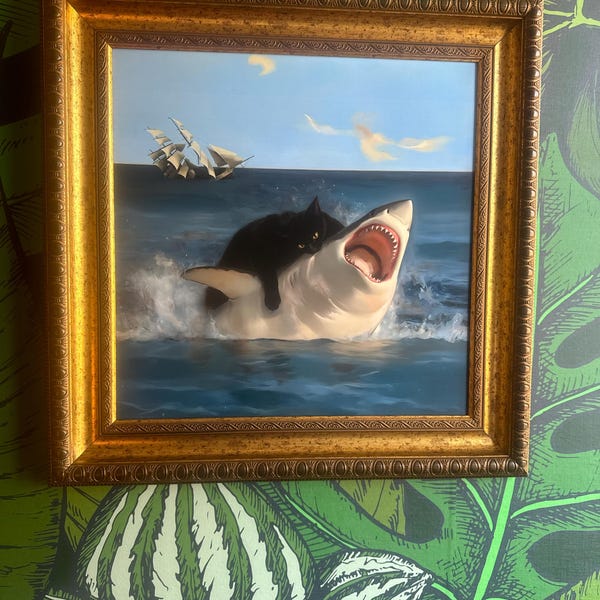 Fat Cat Vs. Shark | Meme Art Re-imagined in Renaissance Painting Style ...