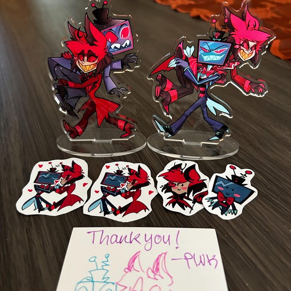 Hazbin Hotel Radiostatic Vox Alastor Acrylic Standee - Etsy