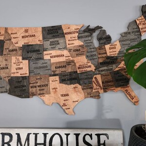 US Travel Map Push Pin Map Wood Map of United States - Etsy