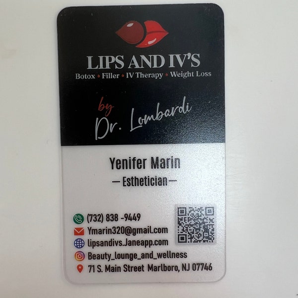 Frosted Clear Plastic Business Cards, Nail Artist, Technician, Lash ...