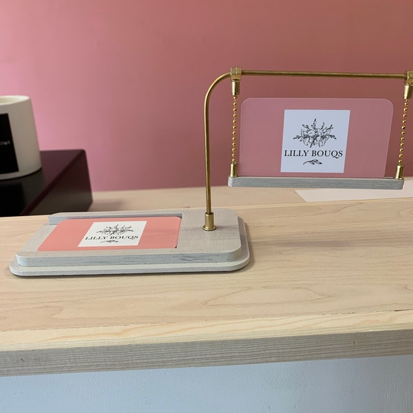 White Business Card Stand, Business Card Holder for Desk, Business Card ...