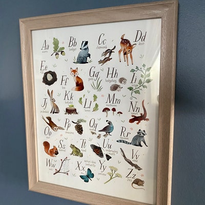 Woodland Alphabet Poster, Woodland Alphabet Print, Woodland Nursery ...