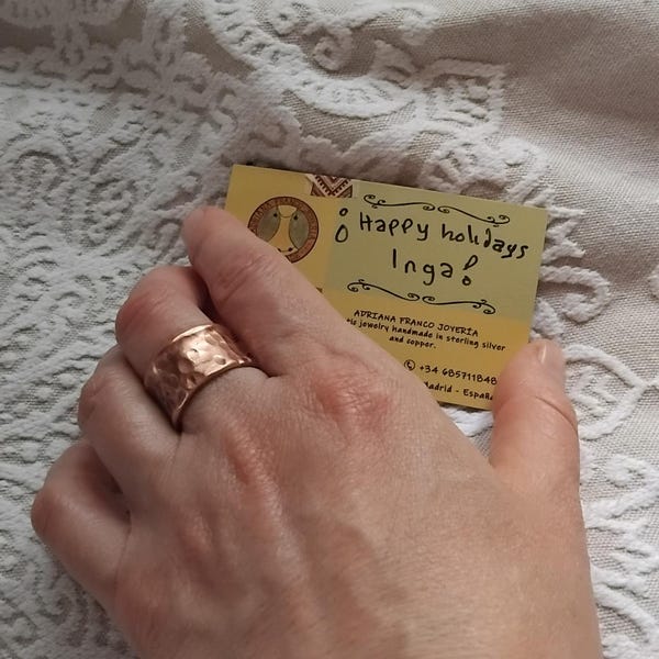 Wide Copper Ring, Mens Copper Ring, Hammered Copper Ring, Viking Style ...