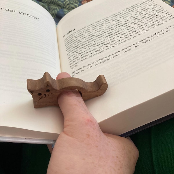 Personalized Wooden Book Page Holder,book Accessories,cute Kitten Book ...