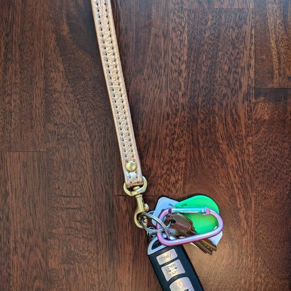 Leather Wrist Strap and Keychain, Wrist Strap With Keyring, Removable ...