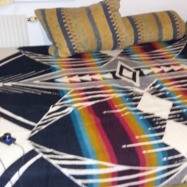 ETHNIC NATIVE SHAWL Wrap Boho Alpaca Cozy Tribal Gypsy Festival Gift ...