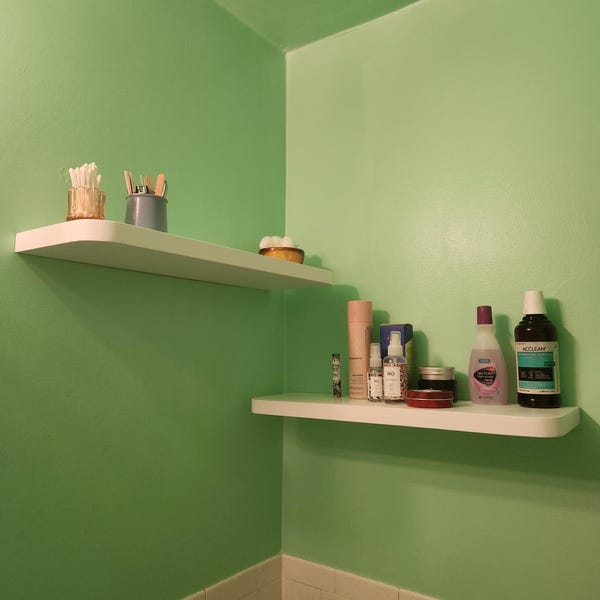 Floating Shelf With LED Strip, Thick Wall Shelf With Lights, Wooden ...