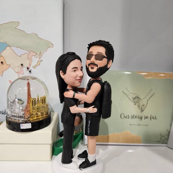 Custom Anniversary Couple Bobblehead, Personalized Lover Statue ...
