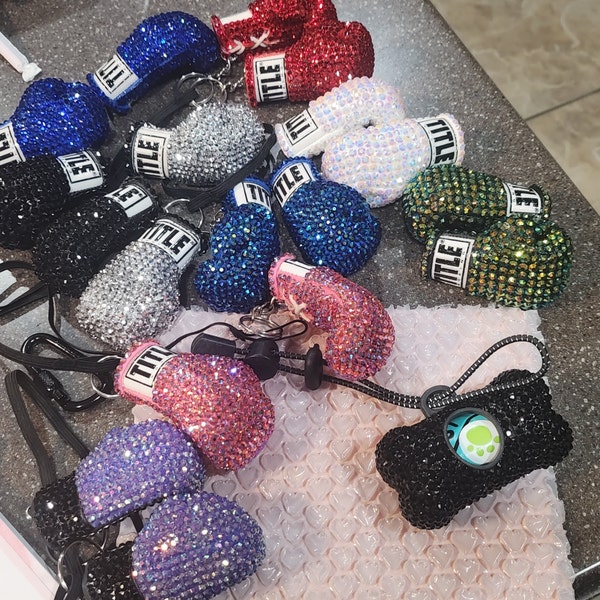 Bedazzled Boxing Glove Keychain - Etsy