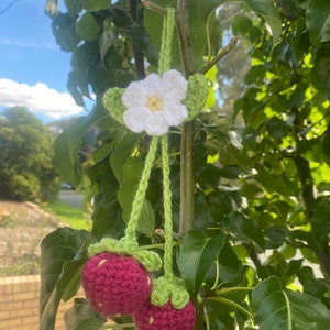 CROCHET PATTERN ONLY Crochet Strawberry Car Interior Rearview Mirror ...