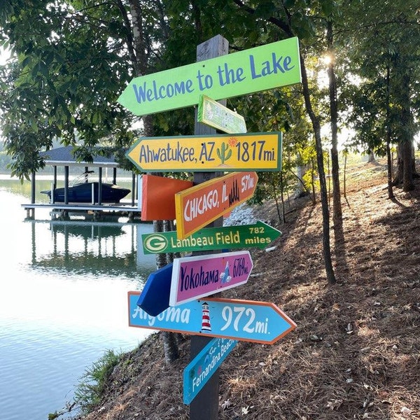 Directional Signs Mileage Arrows Personalized, Outdoor Home Decor ...