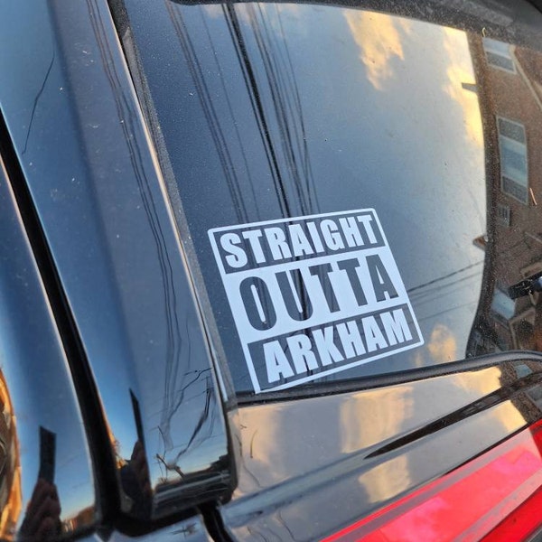 Straight Outta Arkham Vinyl Sticker - Etsy