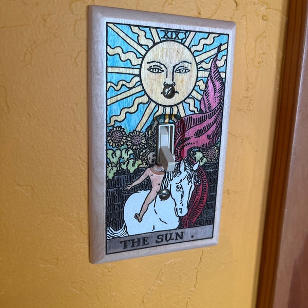 Hand Painted Tarot Card Light Switch Cover - the Sun Lightswitch Cover ...