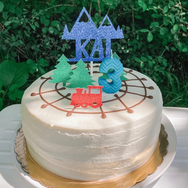 Custom Mountains Cake Topper, Adventure Cake Topper, Nature Cake Topper ...