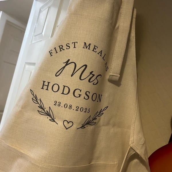 Wedding Apron, Personalised Bridal Bib, Bride Apron, Bride Grooms First ...