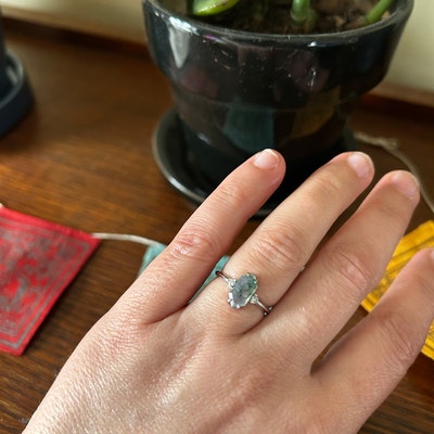 Oval Baby Blue Sapphire Ring Diamond Sapphire Engagement Ring - Etsy